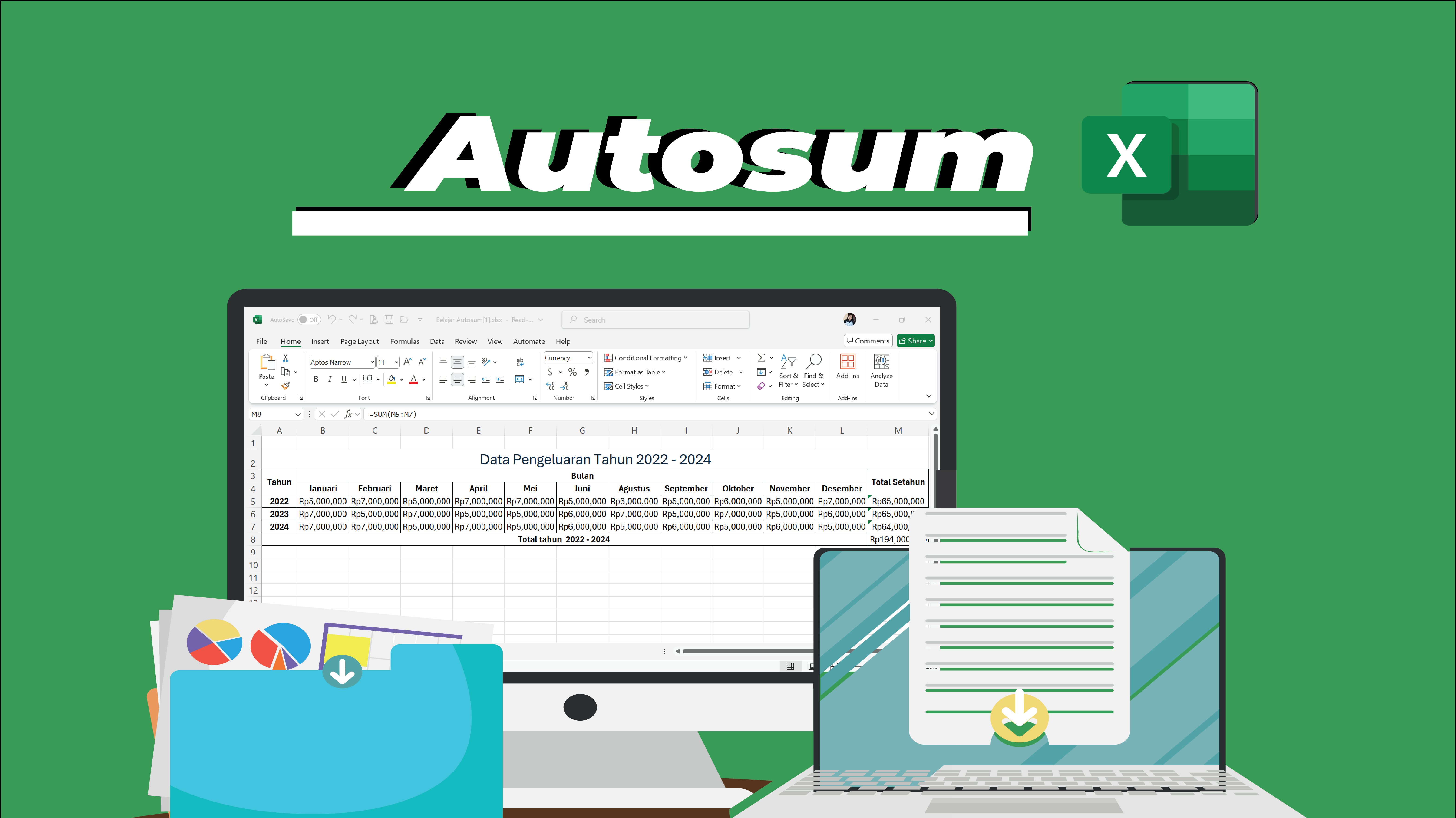 Tutorial Menggunakan Autosum Pada Excel Itcc